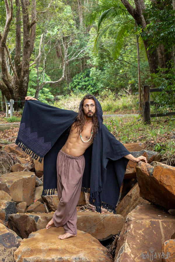 Black Hooded Ritual Robe | Buy Men's Ritual Robe - AJJAYA