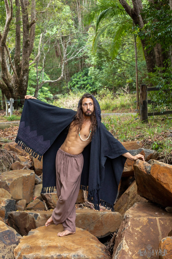 Black Hooded Ritual Robe | Buy Men's Ritual Robe - AJJAYA