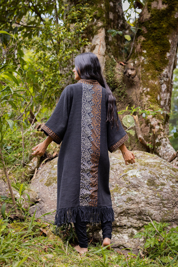 BUNTU Beige Womens Kimono Robe Handmade Tribal African – AJJAYA